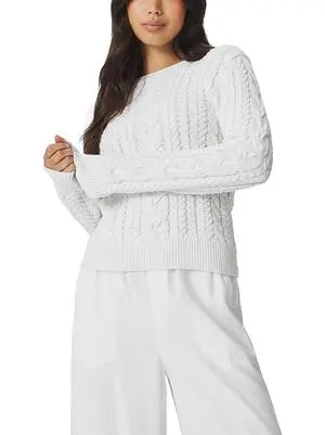 Splendid Annabella Cable Sweater - White