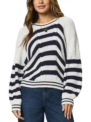 Splendid Vienna Chevron Sweater - White/navy
