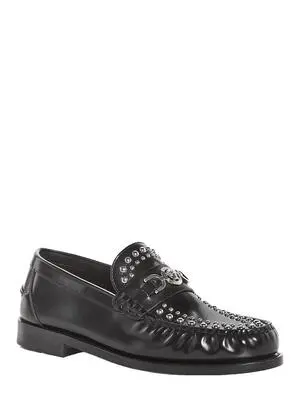 Versace Medusa 95 Embellished Loafers - Black