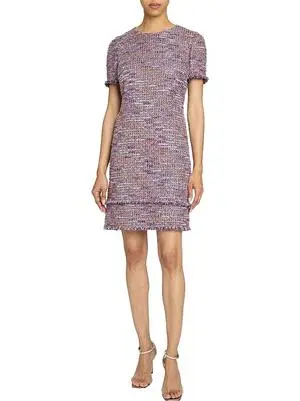 Santorelli Melania Short Sleeve Shift Dress - Dusty Lilac