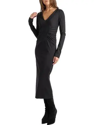 Santorelli Willa Long Sleeve Midi Dress - Black