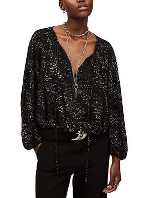 Ba&sh Torny Embellished Blouse - Black