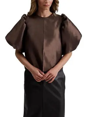 MALINA Cleo Blouse Balloon Sleeve - Chocolate