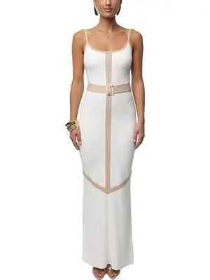 JLUXLABEL Belted Cami Maxi Dress - Ivory