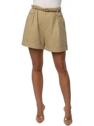 JLUXLABEL Belted Cargo Shorts Beige