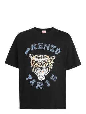 Kenzo Drawn Tiger Printed T-shirt - Black