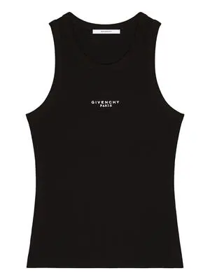 Givenchy Slim Fit Tank Top With Paris Print - Black