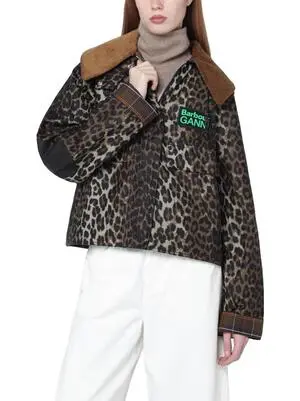 BARBOUR X GANNI Waxed Leopard Windbreaker - Print