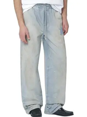Amiri Baggy Jeans In Washed Denim - Light Blue