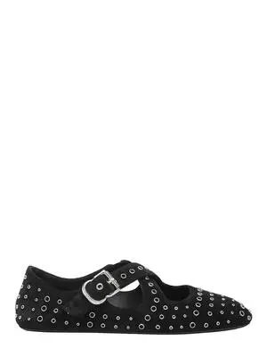 Alaïa Suede Ballerinas With Crossed Straps And Eyelets Black
