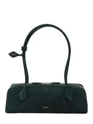 Alaïa Le Teckel Medium Bag In Nubuck Leather Green