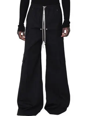 Rick Owens Wide Bela Cotton Poplin Trousers - Black