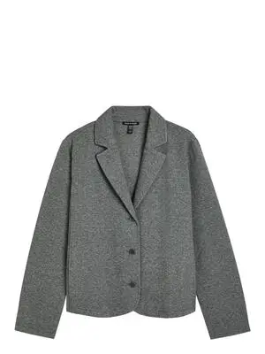 Eileen Fisher Notch Textured Cotton-blend Jacket - Grey