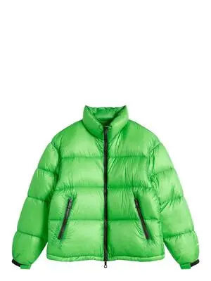 MKI MIYUKI ZOKU Translucent Funnel Neck Bubble Jacket - Emerald