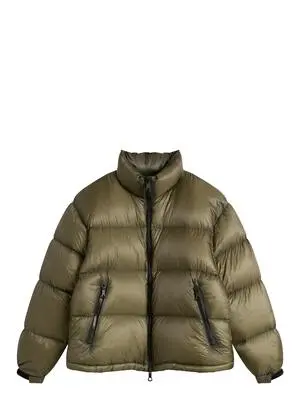 MKI MIYUKI ZOKU Translucent Funnel Neck Bubble Jacket Olive