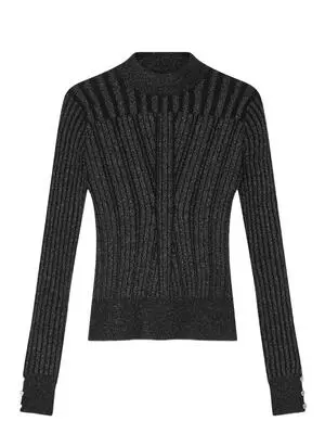 Versace Button-detail Cotton Sweater - Black