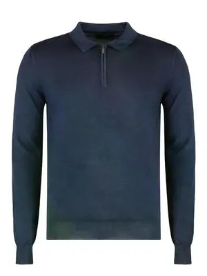 MOORER Vasto-xw Zip Polo Shirt - Blue