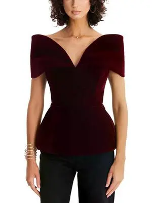MOOS STUDIO Velvet Top - Red