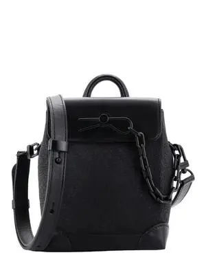 LOUIS VUITTON Steamer Bag Monogram Taurillon Leather Nano - Black