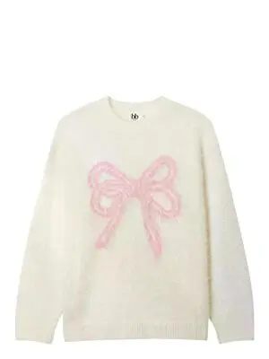 B+AB Bow Knitted Sweater - Neutrals