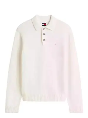 Tommy Hilfiger Collared Knit Sweater - Neutrals
