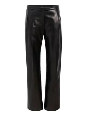 Khaite Miles Plongé Leather Straight-leg Pants - Black