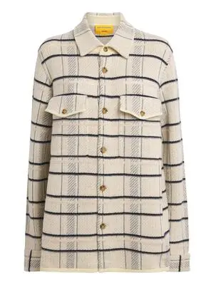 Guest In Residence Cashmere Plaid Work Shirt - Ivory