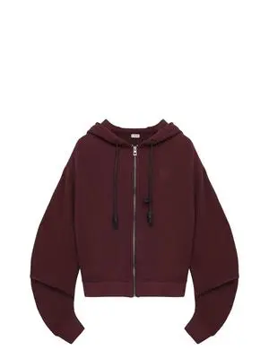 Loewe Cotton-cashmere Flamenco Zip-up Hoodie - Burgundy