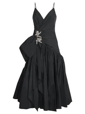 Cinq À Sept Embellished Ellette Midi Dress - Black