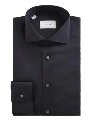 Eton Cotton-silk Long-sleeve Shirt - Black