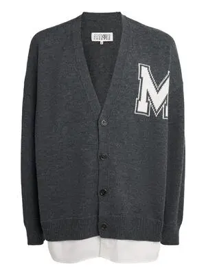 MAISON MARGIELA Wool Varsity Cardigan - Grey