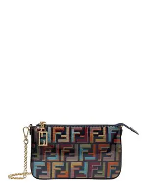 Fendi Baguette Ff Fabric Clutch - Multicolor