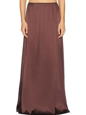 HELSA Silk Charmeuse Maxi Skirt - Fudge