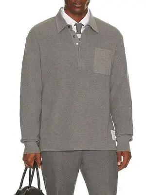 Thom Browne Rugby Polo With Bar - Medium Grey