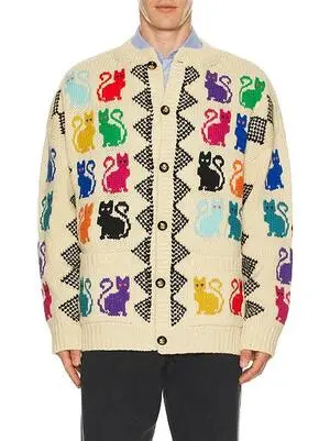 Valentino Garavani Wool Cat Cardigan - Multicolor