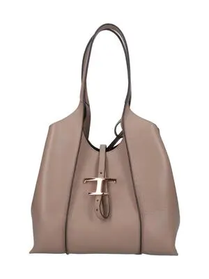 TOD'S Small T-timeless Tote Bag - Taupe