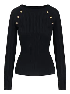 Balmain Button Detailed Sweater - Black