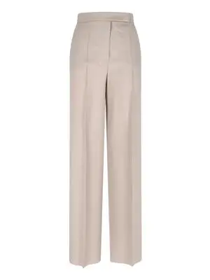 Max Mara Wool Blend Tailored Trousers - Beige