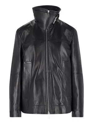 Sportmax Oversized Leather Jacket - Black