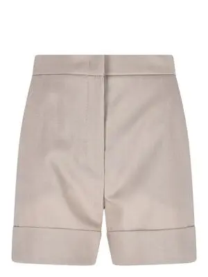 Max Mara Virgin Wool Blend Shorts - Beige