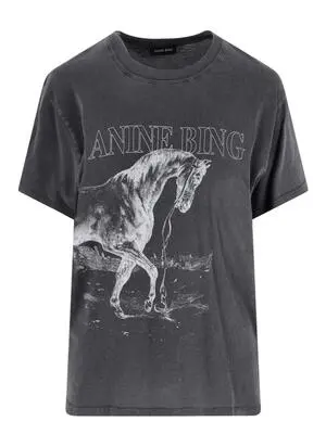 ANINE BING Lili Horse T-shirt - Gray