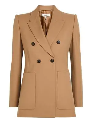 Chloé Double-breasted Wool Blazer - Brown