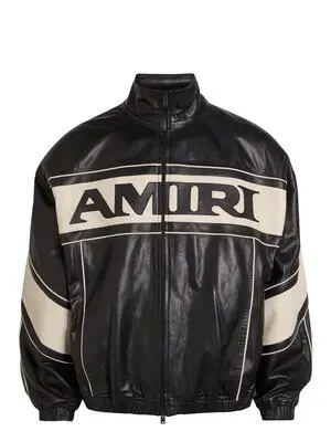 Amiri Sport Panelled Leather Jacket - Black