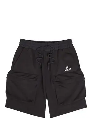 Amiri Logo Jersey Cargo Shorts - Black