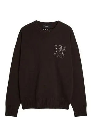 Amiri Logo-appliquéd Wool Jumper - Dark Brown