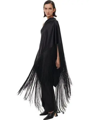 ALAS Fringed Party Cape - Black