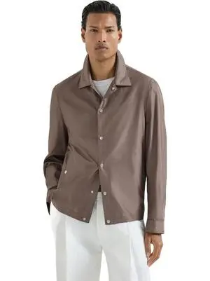 Brunello Cucinelli Silk Outerwear Jacket - Hazelnut