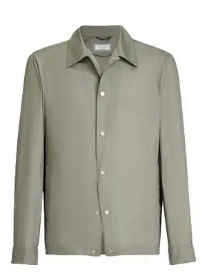 Brunello Cucinelli Silk Outerwear Jacket - Khaki