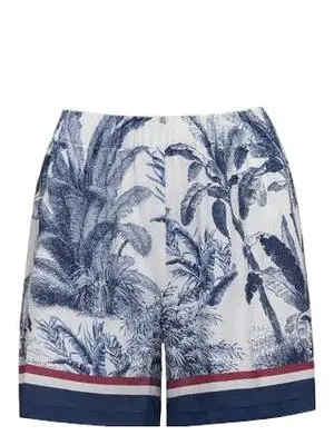 TOGAS Rivett Printed Viscose Shorts - White