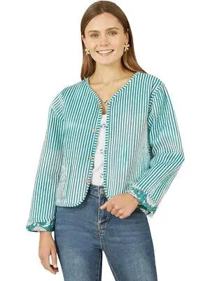 YUMI Floral Patchwork Reversible Jacket - Green